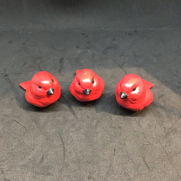 Accents | Set Of 3 Small Cardinal Red Finch Ceramic Bird Hand Painted ...